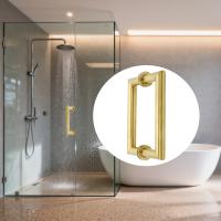 China SS304 Stainless Steel Brushed Satin Finish 203*203*19*1.0mm Shower Glass Door Handle for Modern Bathrooms for sale