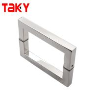 China SS304 Stainless Steel Shower Handle Square Tube Shower Glass Door Handle for sale