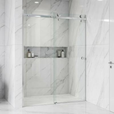 China Factory Stainless Steel Frameless Shower Sliding Doors Fittings Glass Sliding Door Kit for sale