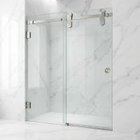 China Stainless Steel Shower Glass Door Sliding Accessories Frameless Glass Sliding Door System for sale