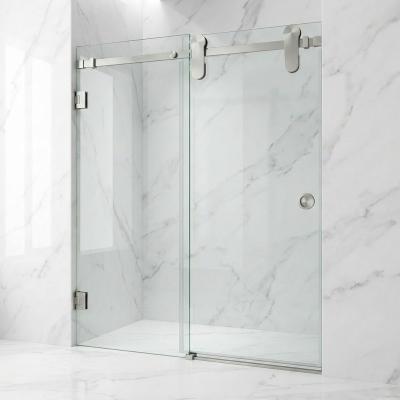 China Stainless Steel Shower Glass Door Sliding Accessories Frameless Glass Sliding Door System for sale