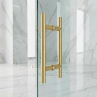 China Easy Install Stainless Steel Tube Door Handle Mirror Finish Long Push Pull Handle for sale