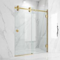China Golden Sliding Glass Door Kits Stainless Steel Shower Room Glass Sliding Door Systems for sale