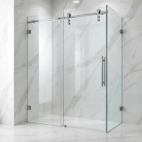 China Stainless Steel Shower Sliding Door Hanging Wheel Accessories Bathroom Glass Door Hardware Kit for sale