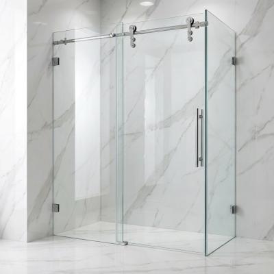 China Stainless Steel Shower Sliding Door Hanging Wheel Accessories Bathroom Glass Door Hardware Kit for sale