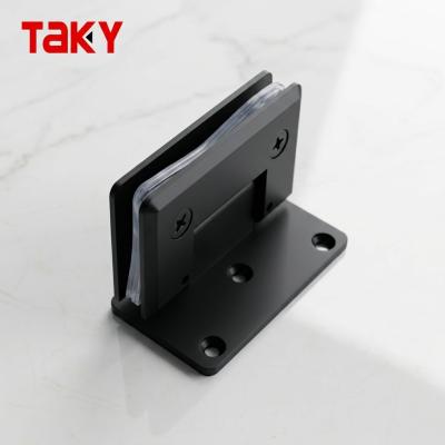 China Easy Installation Matte Black Shower Door Square 90 Degree Stainless Steel Shower Hinge for sale