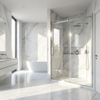 China Manufactured Stainless Steel Shower Door Sliding Rollers Glass Sliding Bathroom Door Hardware for sale
