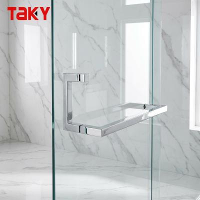 China Stainless Steel Square Pull Handle Towel Bar Shower Door Glass Door Handle for sale