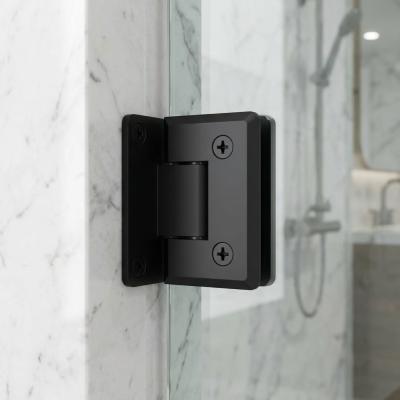 China Manufacturer American Style Black 90 Degree Solid Frameless Soft Closing Shower Door Hinge for sale