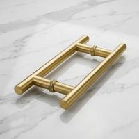 China Easy Installation Stainless Steel Double Side Shower Handle H Type Glass Door Pull Handle for sale