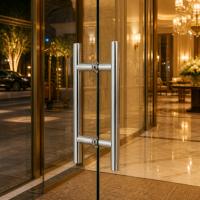 China Easy Installation Customized OEM Stainless Steel Modern H Shape Glass Door Handle for sale