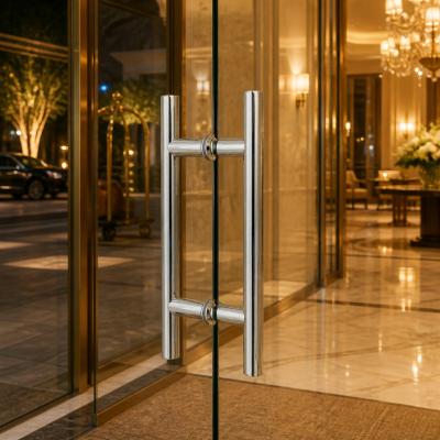 China Easy Installation Customized OEM Stainless Steel Modern H Shape Glass Door Handle for sale