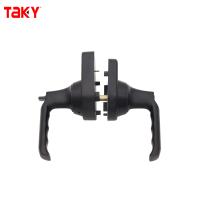 China Matt Black Double Door Lock Aluminium Alloy Handle Locks With Keys for sale
