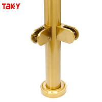 China Modern Stainless Steel 304 Gold Color Villa Outdoor Tempered Glass Railing Design for sale