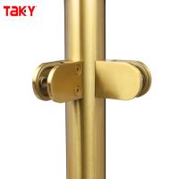 China Modern Stainless Steel 304 Gold Color Villa Outdoor Tempered Glass Railing Design for sale