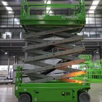 China Working 12M Self Propelled Scissor Lift 24V DC 4x6V Battery Automatic Scissor for sale