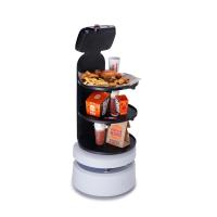 China Smart Waiter Food Delivery Robot 21 Inch Screen 30kg Payload Autonomous Commercial Robot for sale