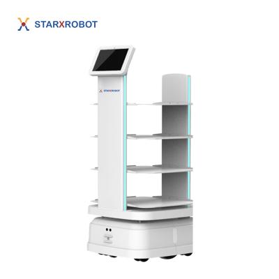 China Autoxing Robot D80 80kg Load LDS SLAM VSLAM Autonomous Factory Transport Robot 12h Runtime 4 Trays for sale