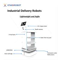 China Autoxing Robot D80 80kg Load LDS SLAM VSLAM Autonomous Factory Transport Robot 12h Runtime 4 Trays for sale
