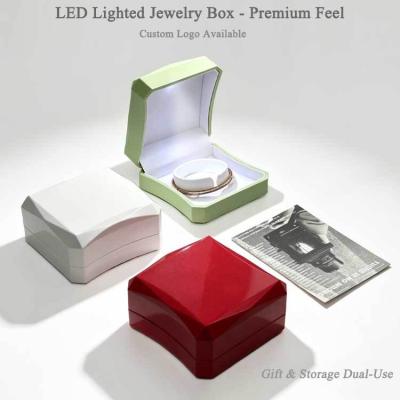 China Luxury Light Up Jewelry Box Curved Storage Gift Case Durable Sturdy for sale