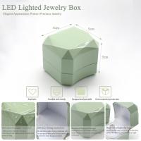 China Luxury Faceted Illuminated Engagement Ring Box Multi Color Jewelry Box With Led for sale