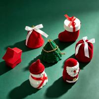 China Private Label Christmas Shape Velvet Jewelry Case Velvet Ring Gift Boxes for sale