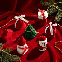 China Private Label Christmas Shape Velvet Jewelry Case Velvet Ring Gift Boxes for sale