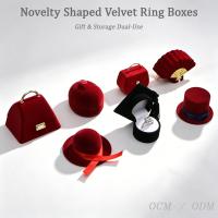 China Custom Design Velvet Gift Box Novelty Shaped Velvet Jewelry Gift Boxes for sale