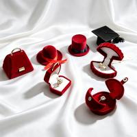 China Custom Design Velvet Gift Box Novelty Shaped Velvet Jewelry Gift Boxes for sale