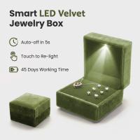 China Custom Color LED Light Jewellery Box Velvet Case With 5s Auto Off Energy Saving Mode for sale