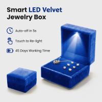 China Smart Illuminated LED Jewelry Box Rectangle Velvet Touch Control Jewelry Display Box for sale
