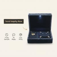 China Stylish Smart Touch LED Velvet Rectangle Jewelry Box Led Ring Case For Boutique Valentine'S Day for sale