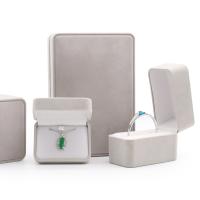 China Sleek Rounded Edge Velvet Jewelry Case Various Color Packaging Jewelry Box Set for sale