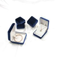China Popular Style Rectangle Jewelry Boxes Hinged Velvet Gift Box for sale