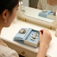 China Luxury Square Paper Jewelry Box Rectangle Book Shape Custom Embossed Jewelry Boxes for sale