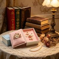China Luxury Square Paper Jewelry Box Rectangle Book Shape Custom Embossed Jewelry Boxes for sale