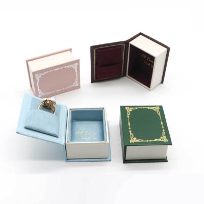 China Book Style Small Paper Jewelry Boxes Paper Earring Box Multiple Sizes for sale