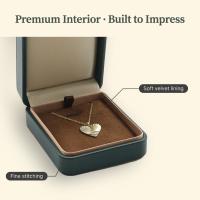 China Rectangle PU Leather Engraved Jewelry Box Valentine's Day Gift Box for sale