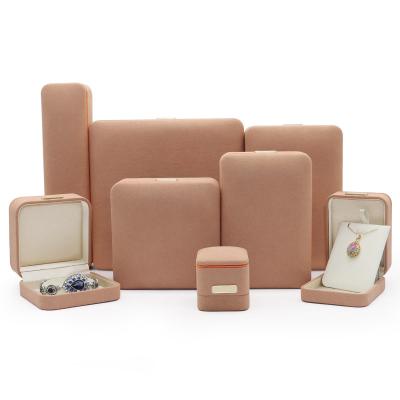 China Customized LOGO Faux Leather Jewelry Box For Earrings Rings Bracelets Storage for sale
