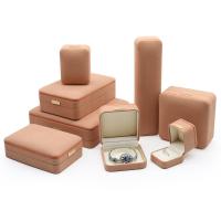 China Customized LOGO Faux Leather Jewelry Box For Earrings Rings Bracelets Storage for sale