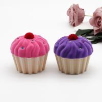 China Custom Color Logo Cupcake Jewelry Box With Flock Lining For Wrapped Rings Earrings Pendant for sale