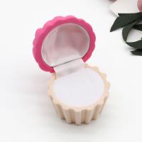 China Custom Color Logo Cupcake Jewelry Box With Flock Lining For Wrapped Rings Earrings Pendant for sale