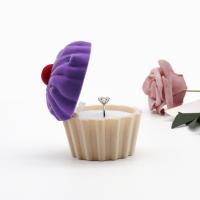 China Custom Color Logo Cupcake Jewelry Box With Flock Lining For Wrapped Rings Earrings Pendant for sale