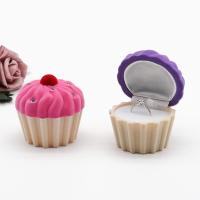 China Custom Color Logo Cupcake Jewelry Box With Flock Lining For Wrapped Rings Earrings Pendant for sale