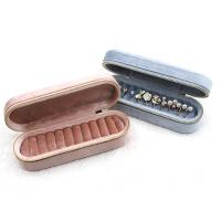 China Portable Oval Velvet Ring Box Ring Storage Case Velvet Travel Jewelry Box Customization for sale