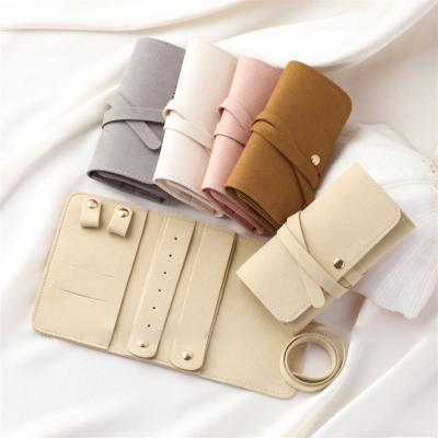 China Pu Leather Travel Jewelry Organizer Lightweight Jewelry Travel Bag Portable Multi Purpose 120x65mm for sale