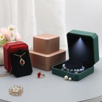 China Plastic LED Light Jewelry Box With Velvet Lining Led Earring Box For Storage for sale