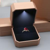China Plastic LED Light Jewelry Box With Velvet Lining Led Earring Box For Storage for sale