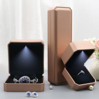 China Plastic LED Light Jewelry Box With Velvet Lining Led Earring Box For Storage for sale