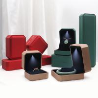 China Plastic LED Light Jewelry Box With Velvet Lining Led Earring Box For Storage for sale